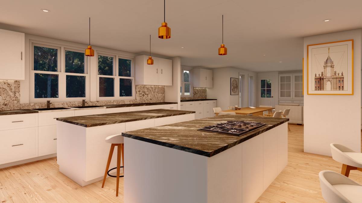 Design project for Open concept new kitchen with bar and tv area in ...