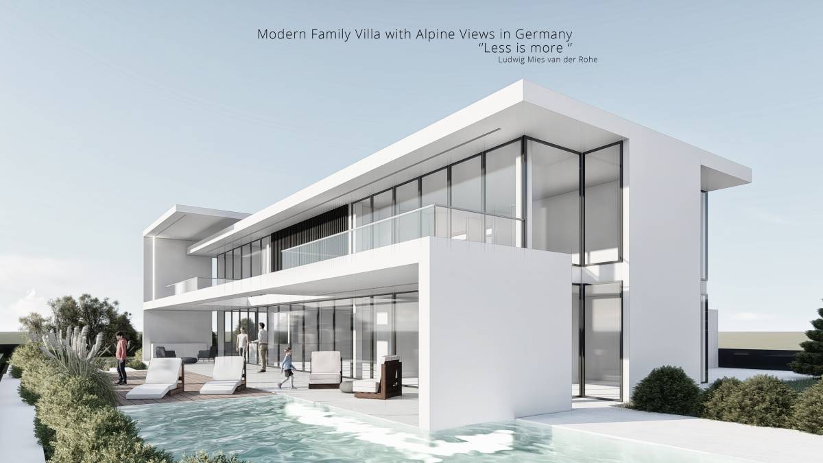 Design project for Modern Family Villa with Alpine Views in Germany in ...