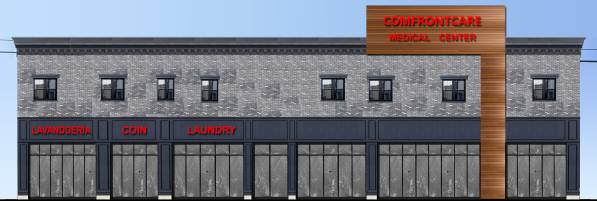 Design project for 2 story brick with stucco over storefront and ...