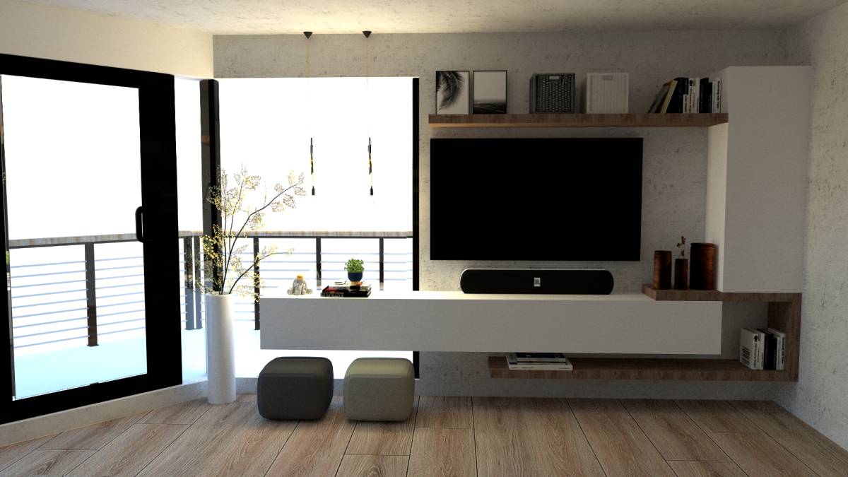 Design project for Contemporary Millwork Design for TV unit with ...