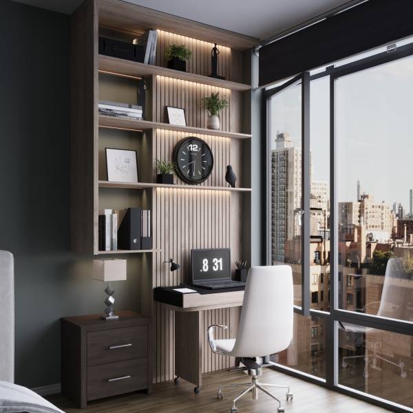 Design project for Apartment hallway entrance and bedroom WFH area ...