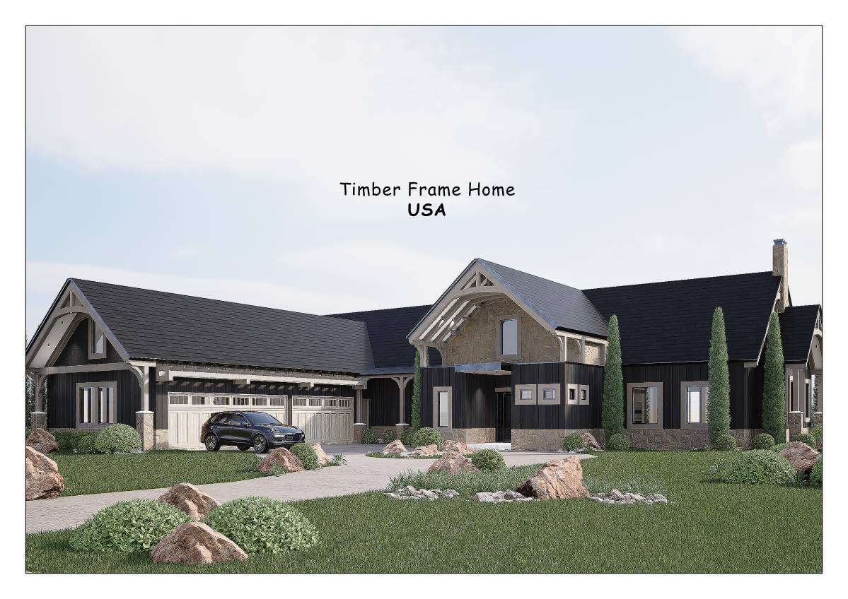 Design project for Timber Frame Home with Walk-Out Basement in United ...