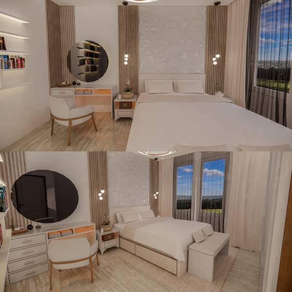Design project for Furniture and decoration of the bedroom in Romania ...
