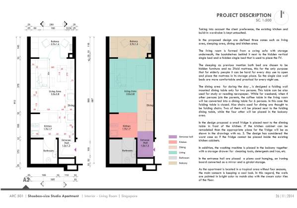 Design project for Shoebox-size studio apartment in Singapore | Arcbazar