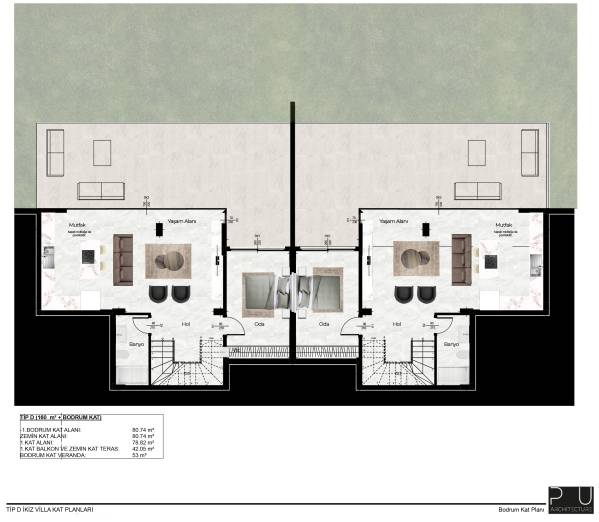 Design project for Design 4 housing types for gated community in Turkey ...
