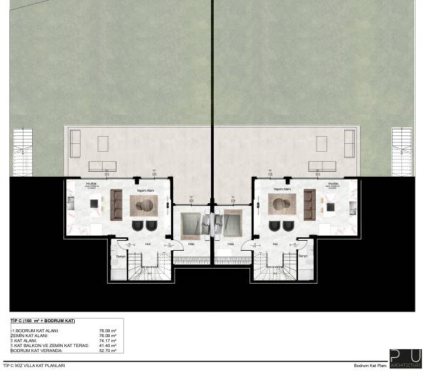 Design project for Design 4 housing types for gated community in Turkey ...