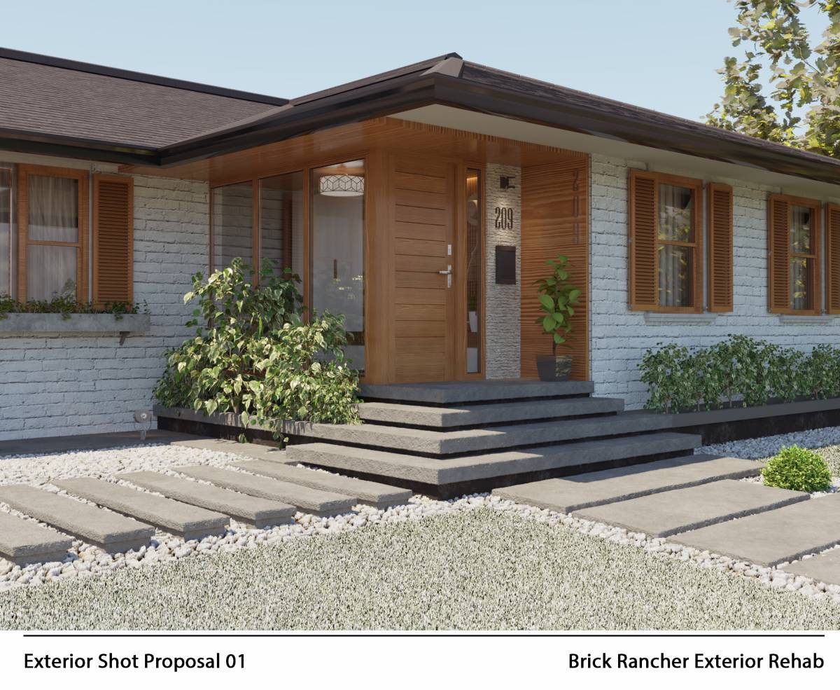 Design project for Brick Rancher Exterior Rehab in United States | Arcbazar