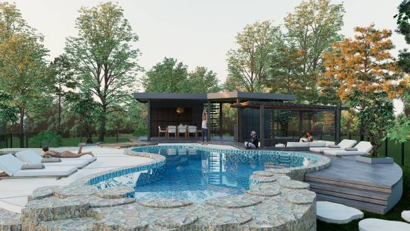 Design project for Covered Pool Side Deck in United States | Arcbazar