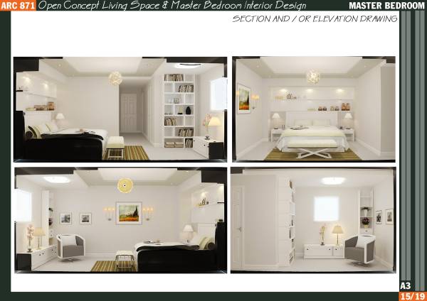 Design project for Open Concept Living Space & Master Bedroom Interior ...
