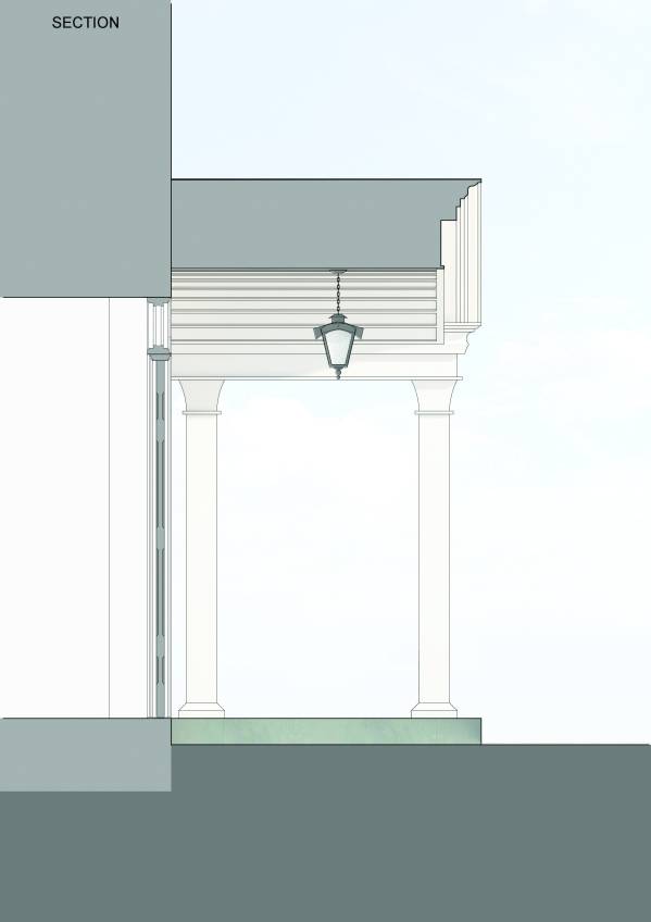 Design project for Red brick colonial: Front Portico Addition in United ...