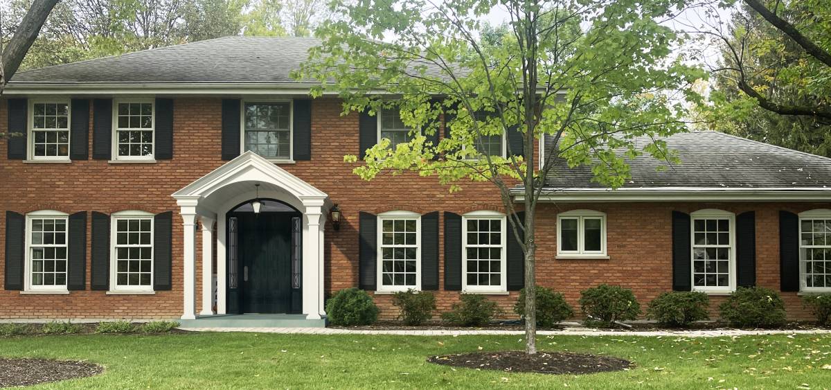 Design project for Red brick colonial: Front Portico Addition in United ...