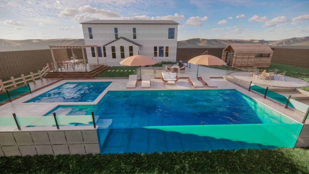 Design project for Backyard pool and Sauna in United States | Arcbazar