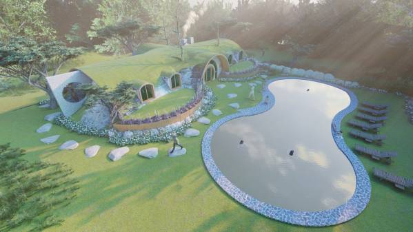 Design project for Hobbit Style Pool House for Rural WV Mountain Home ...