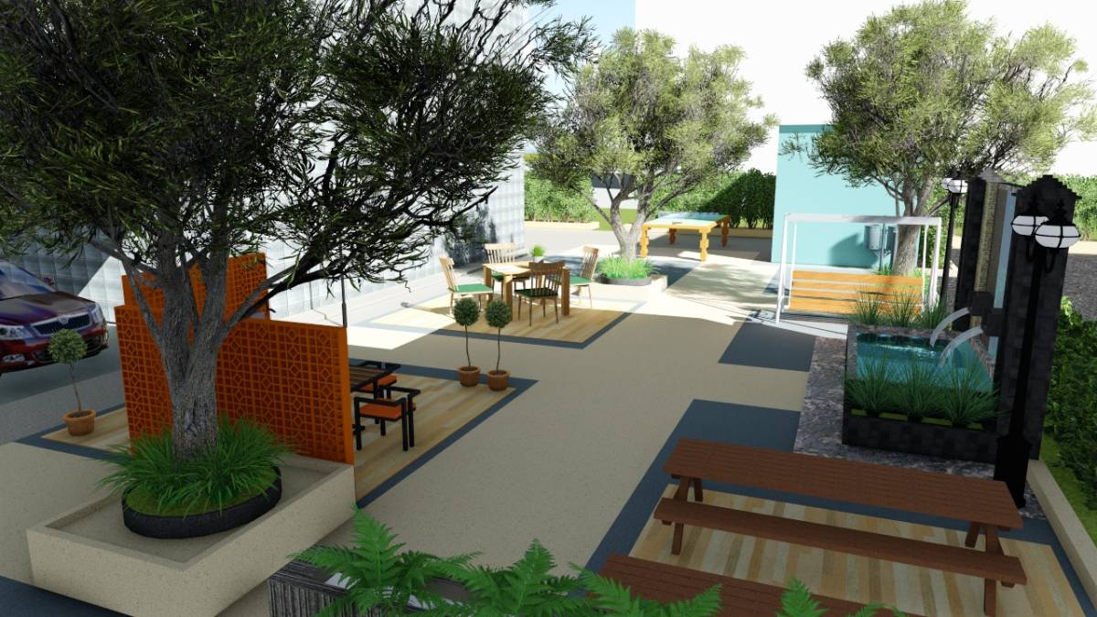 Design project for Office Building Outdoor Lounge in United States ...