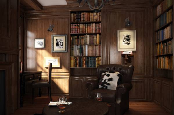 Design project for Library/Sitting/Study Room. Traditional meets ...