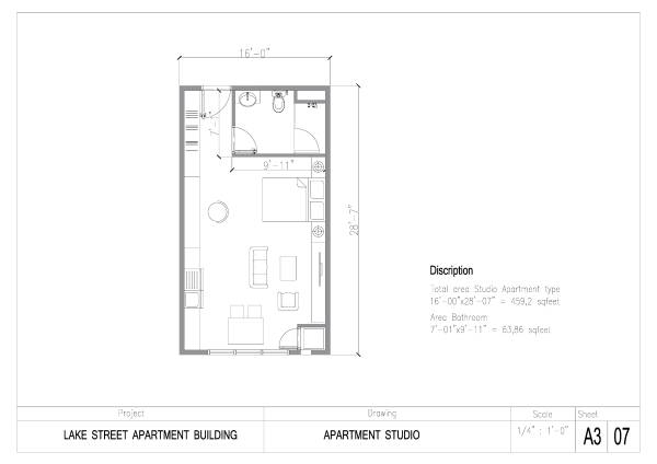 Design project for Main Lake Studio Apartments in United States | Arcbazar