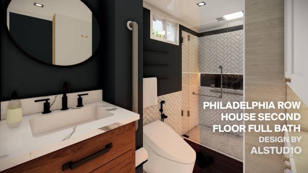 Design project for Philadelphia Row House Second Floor Full bath in ...
