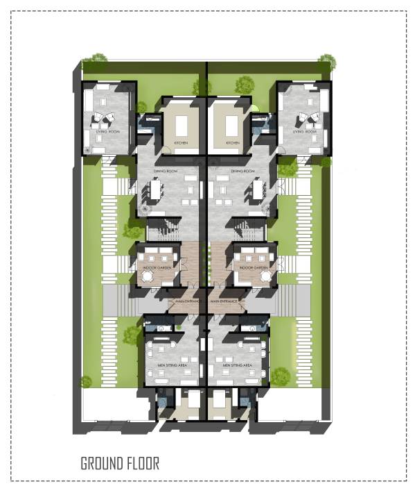 Design project for Develop a floor plan for two connected villa in ...