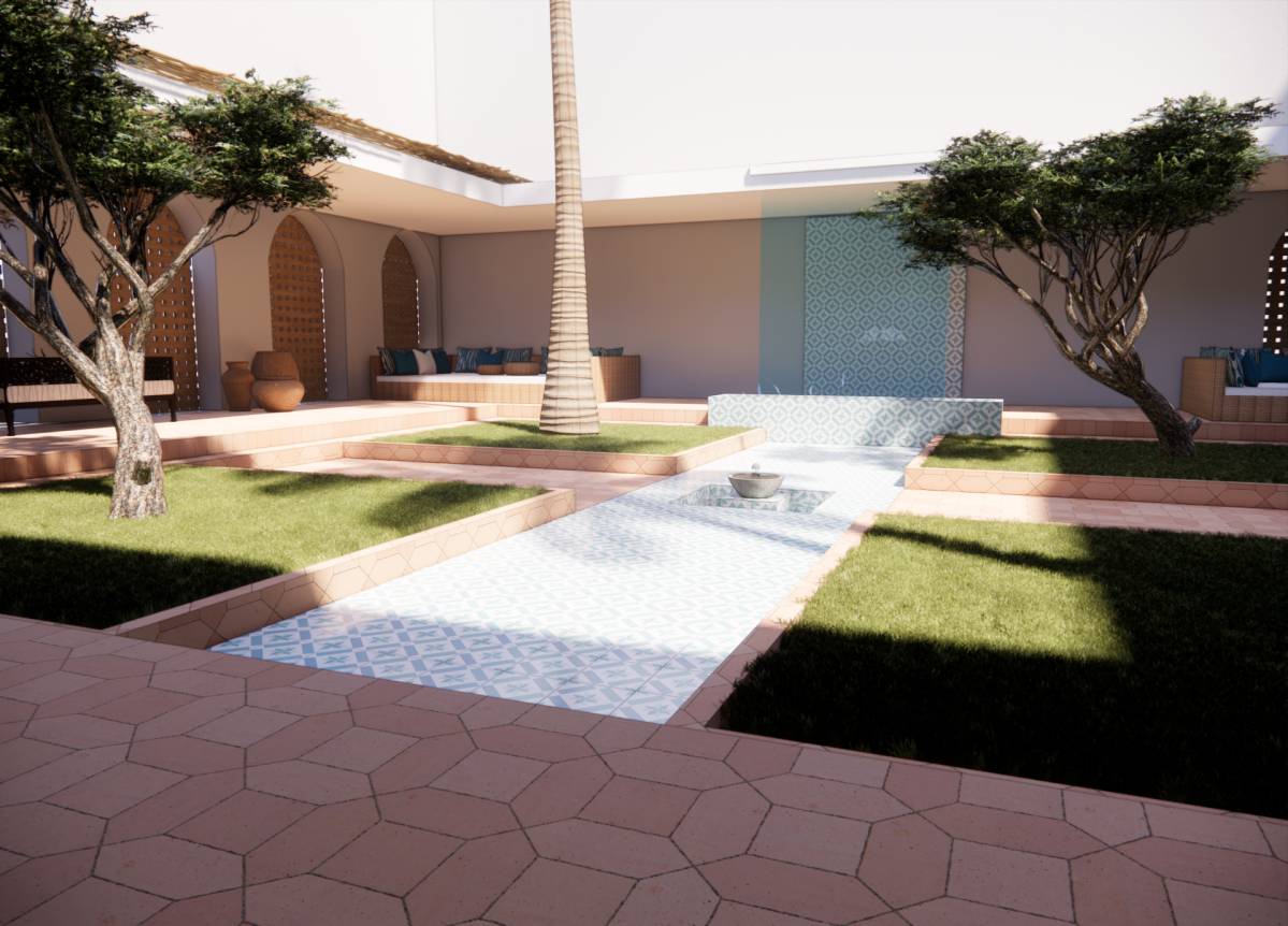 Design project for Small courtyard house plan in Saudi Arabia | Arcbazar