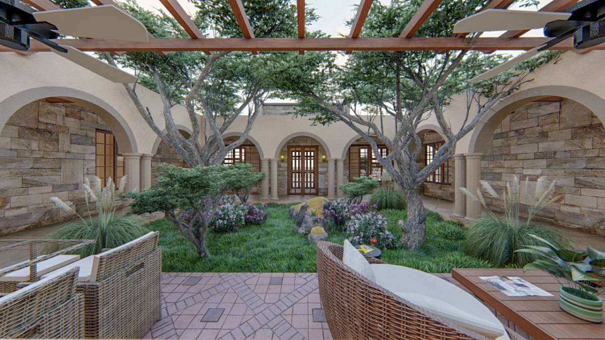 Design project for Small courtyard house plan in Saudi Arabia | Arcbazar