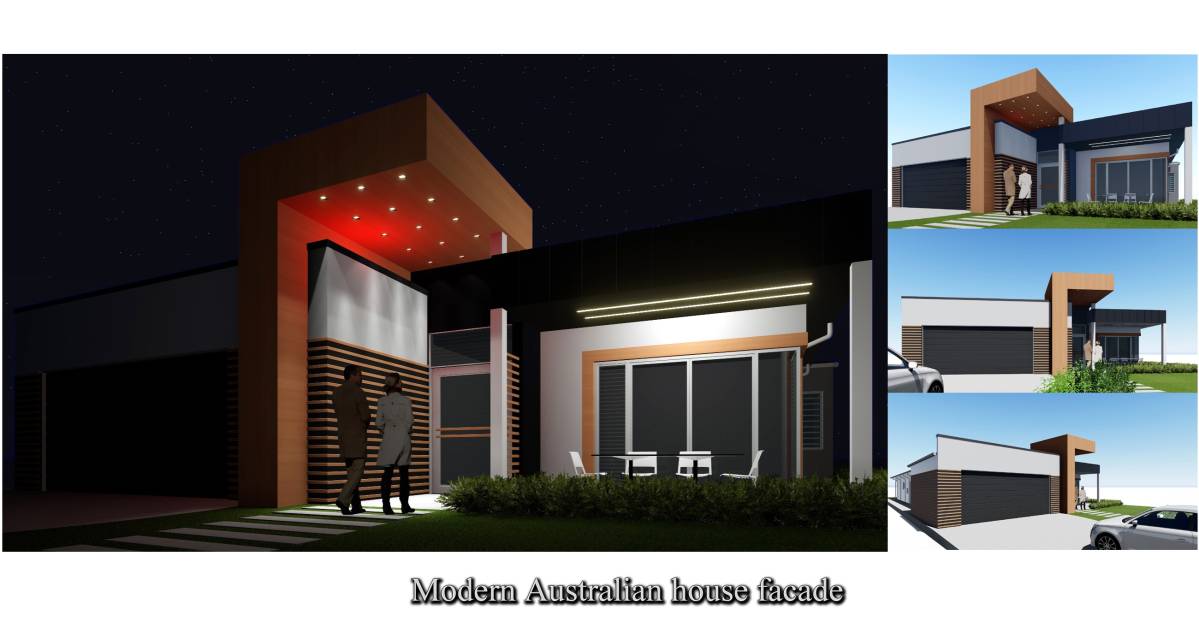 Design project for Modern Australian house facade in Australia | Arcbazar