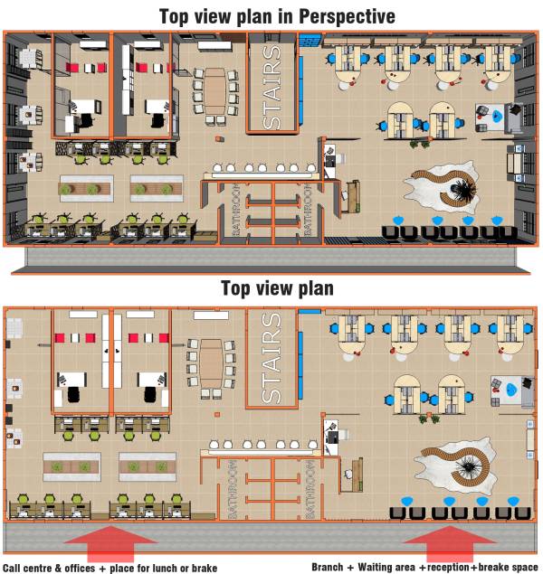 Design project for Layout Design for Branch Office, Call Centre and ...