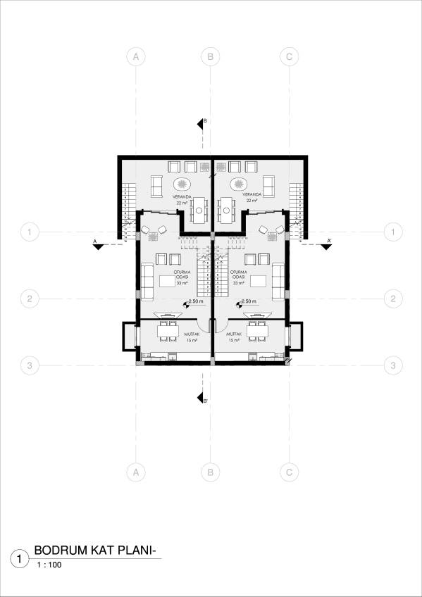 Design project for Design 4 housing types for gated community in Turkey ...