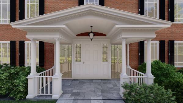 Design project for Red brick colonial: Front Portico Addition in United ...