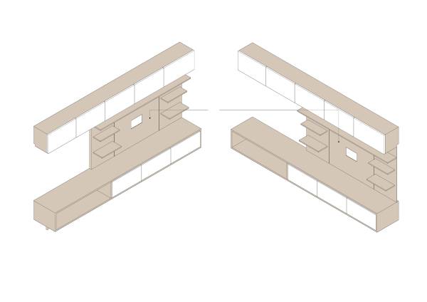 Design project for Contemporary Millwork Design for TV unit with ...