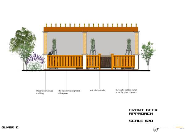 Design project for Deck Project - Layout for furnishing and plants ...