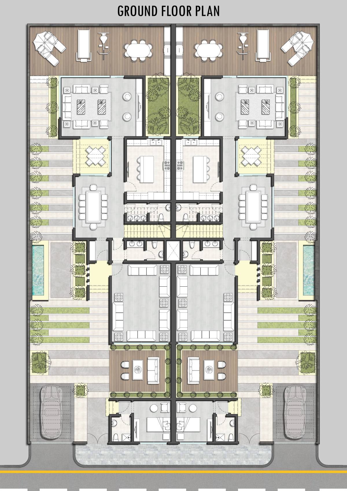 Design project for Develop a floor plan for two connected villa in ...