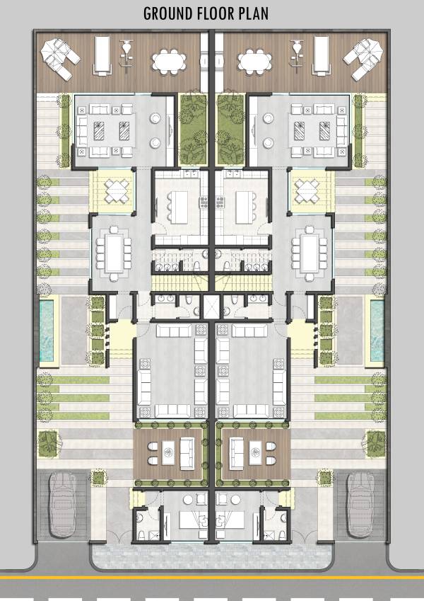 Design project for Develop a floor plan for two connected villa in ...