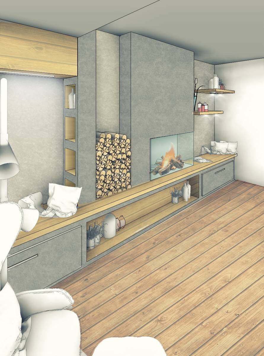 Design project for Modern & simple chimney wall in Austria | Arcbazar