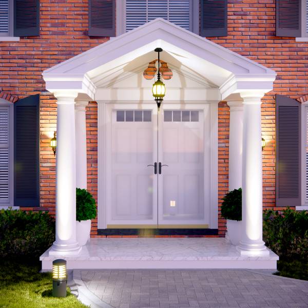 Design project for Red brick colonial: Front Portico Addition in United ...