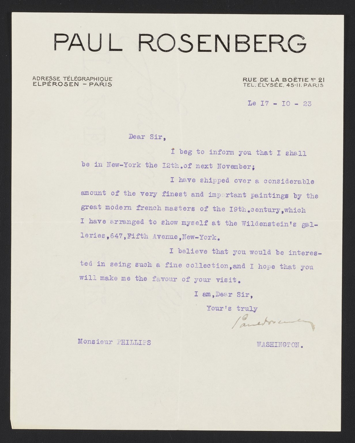 Paul Rosenberg & Co. | The Phillips Collection - ArchivesSpace