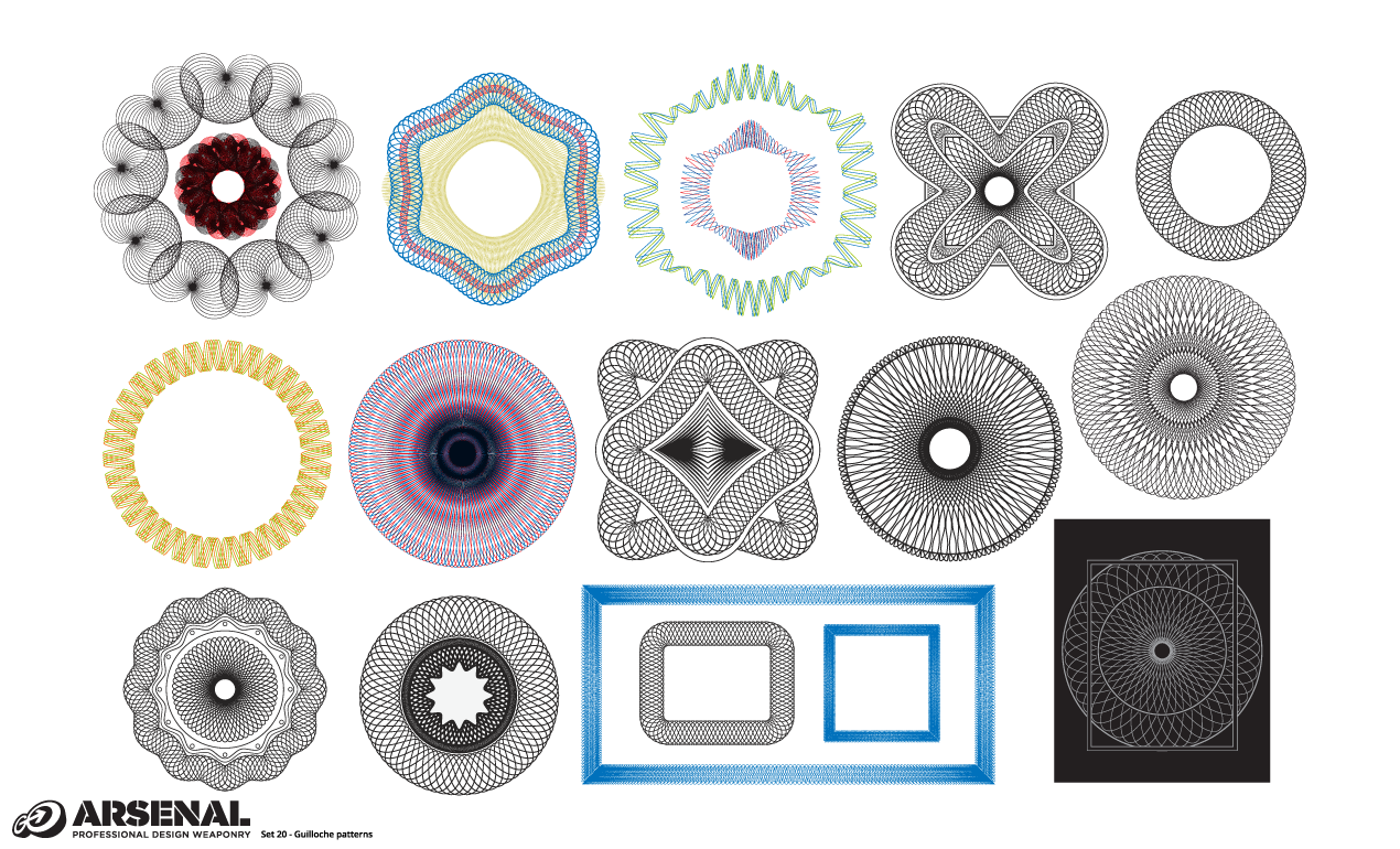 Guilloche Vector Pack 2 For Adobe Illustrator