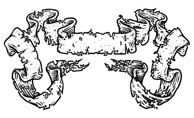The Tattered Adobe Illustrator Scroll Banner Vector Pack