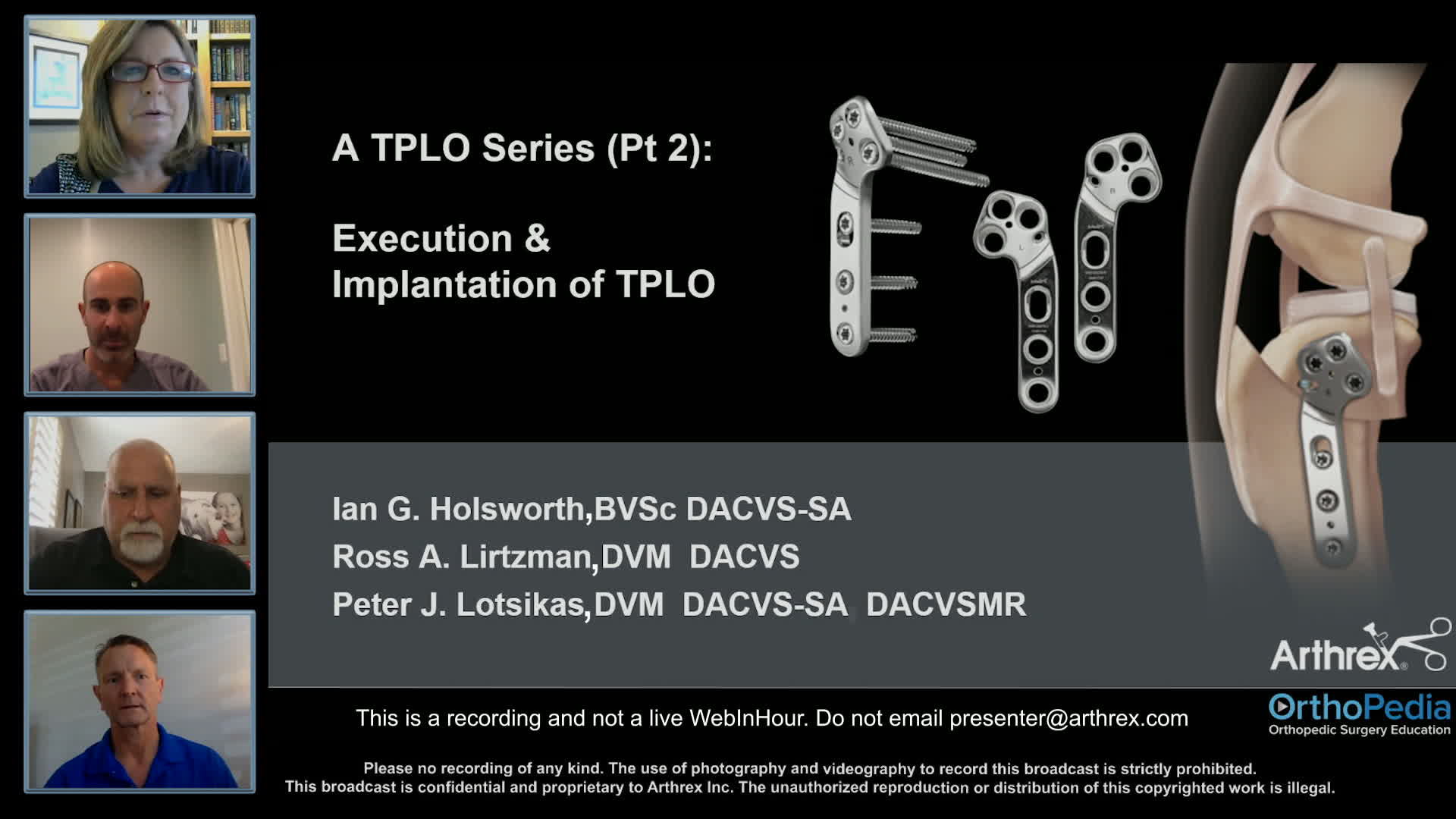 Arthrex - A TPLO Series (Part 2): Execution and Implantation of TPLO
