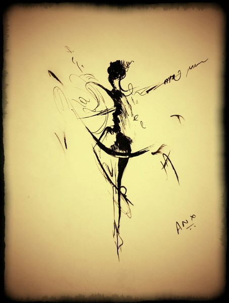 Abstract human gesture drawing in ink - Artists&Clients
