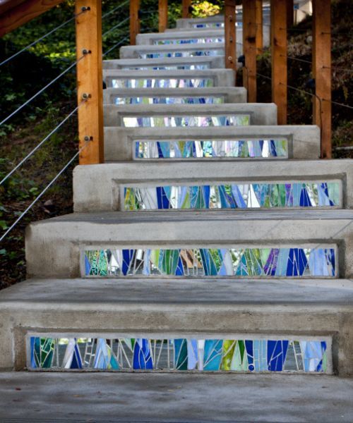 Mosaic stair risers - Artists&Clients