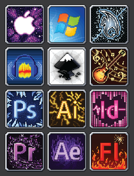 Pixel Icons or Logos - Artists&Clients