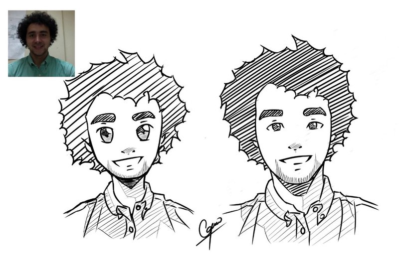 B&W photo cartoon/anime - Artists&Clients