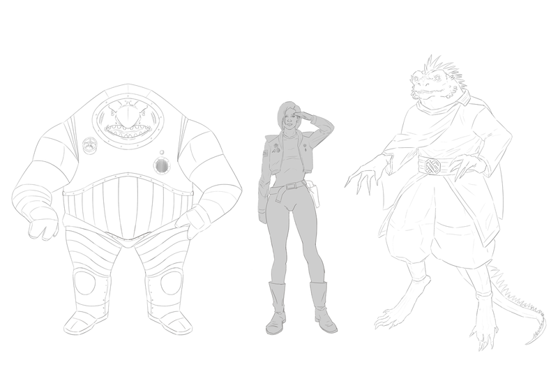 sketch, line work. full body, - Artists&Clients