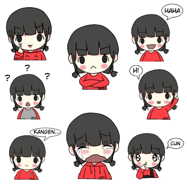 Emoticon colored chibi headshot - Artists&Clients