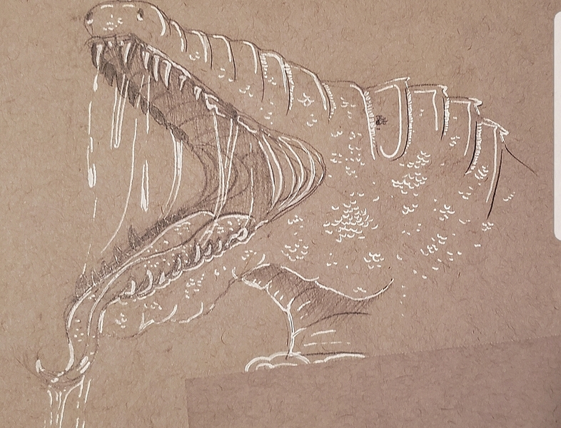 Portrait Sketch On Toned Gray Paper - Artists&Clients