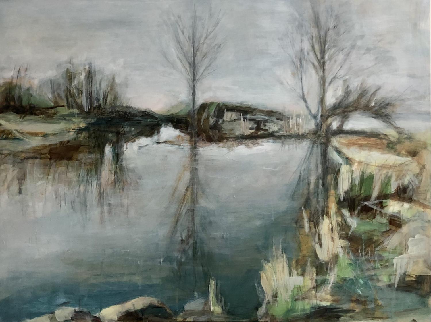 Acrylic, mixed-media painting by Stacey Pollard