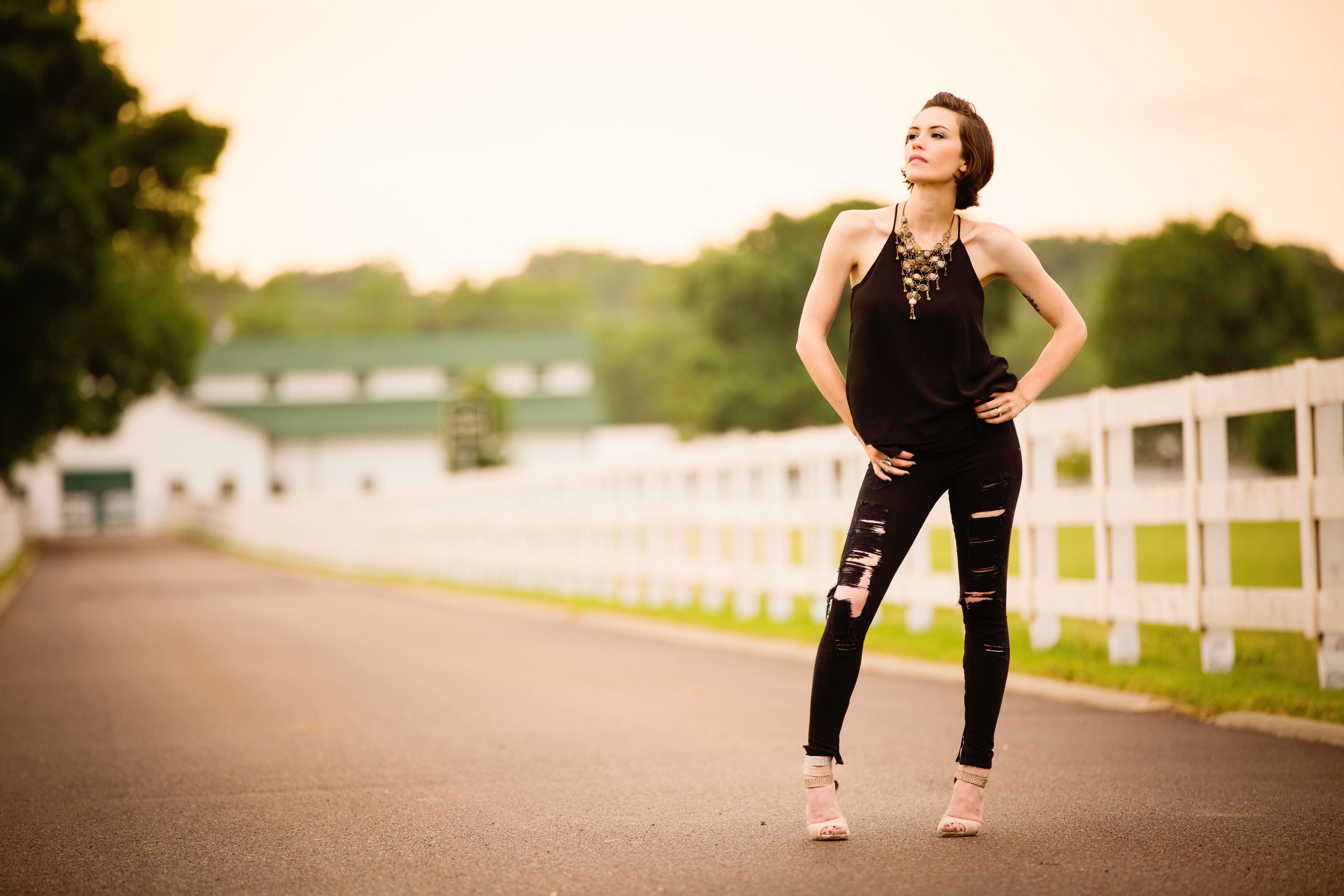 Model posing at farm | Artsy Couture