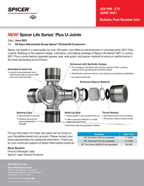 Spicer® Light Vehicle U-Joints | Spicer Parts