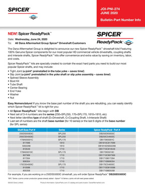 Spicer ReadyPack™ Preassembled Kits | Spicer Parts