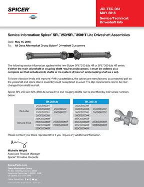 SPL® 350 Driveshafts - Driveshaft | Spicer Parts